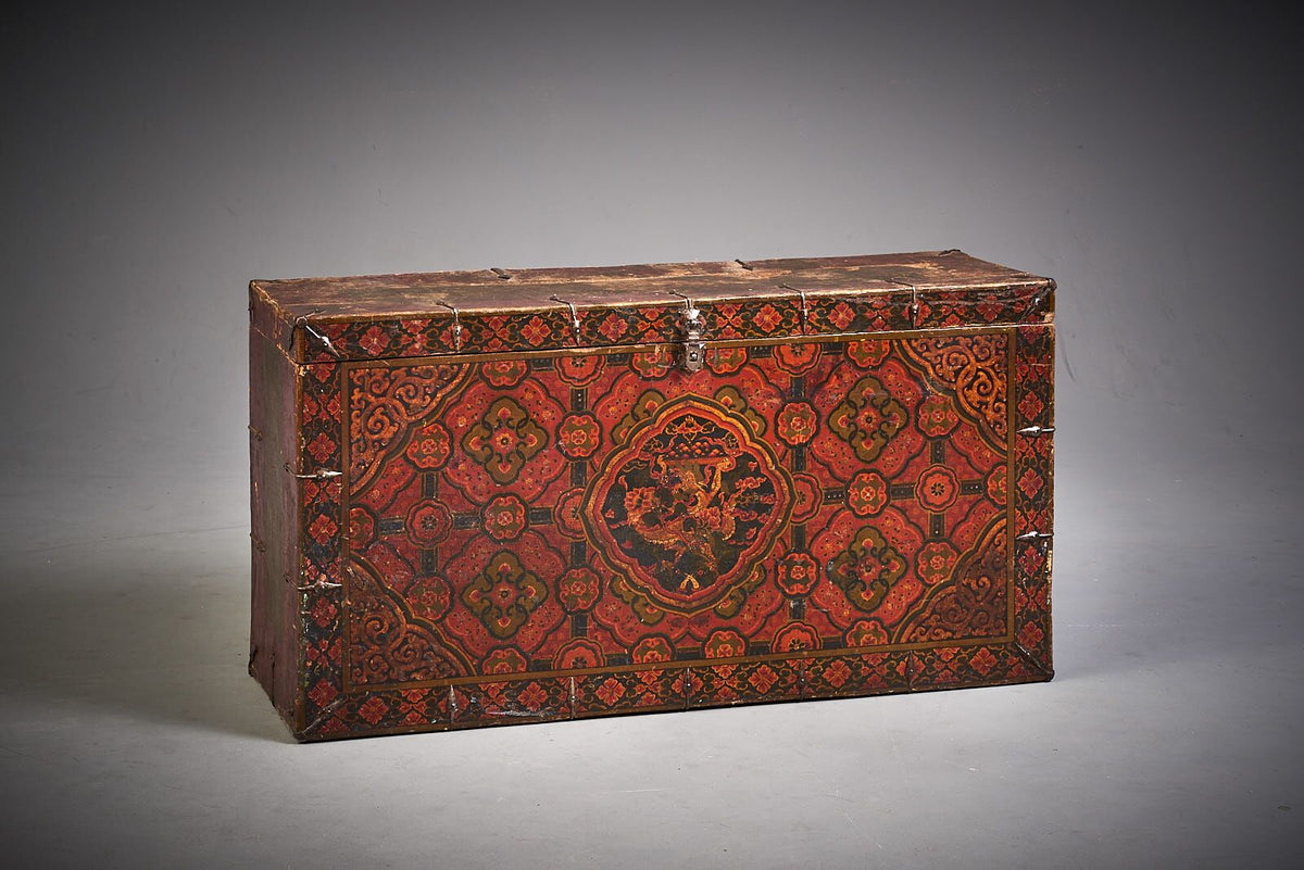 #22 Tibetan Hand Painted Monastery Chest 17-18th Century – Innerasia